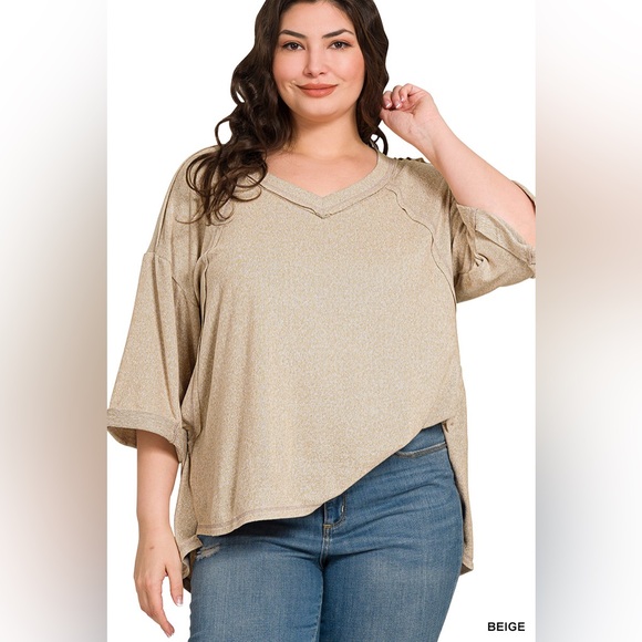 Zenana Outfitters | Tops | Zenana Outfitters Plus Soft Melange Exposed ...